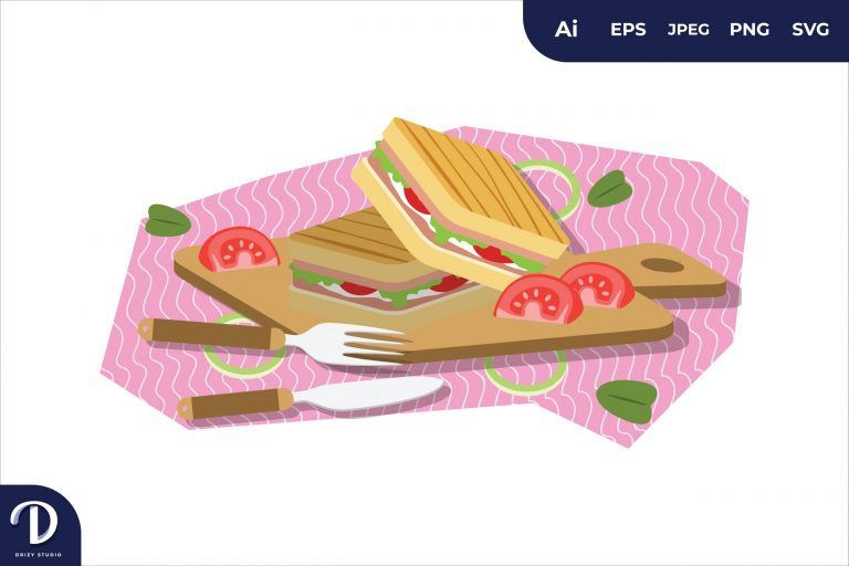 Sandwich Breakfast Food Illustration - Drizy Studio