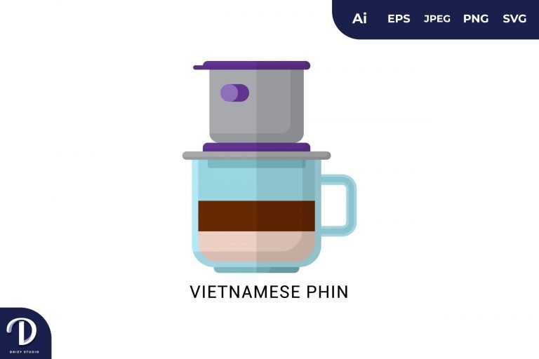 Large Vietnamese Phin - Coffee Brewing Methods Icon - Drizy Studio