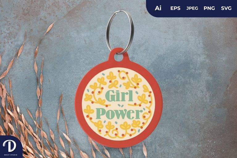 Girl Keychain - Drizy Studio