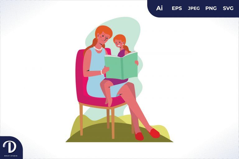 Telling Story Mother & Daughter - Drizy Studio