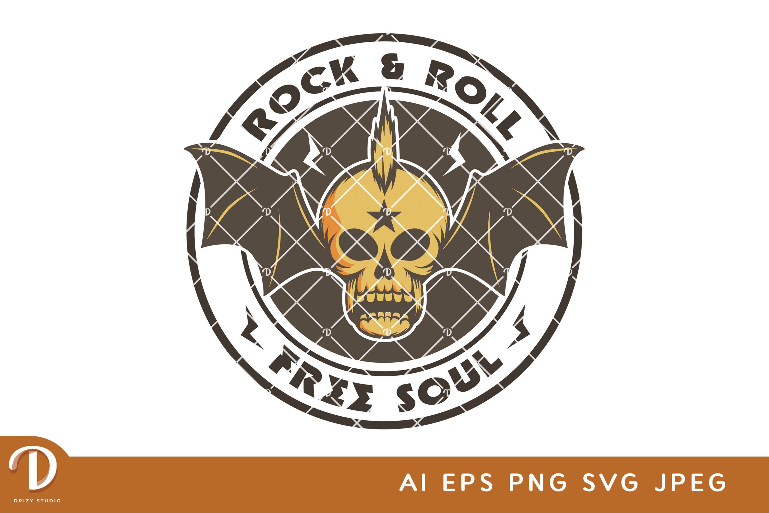 Punk Rock and Roll for T-Shirt Design - Drizy Studio