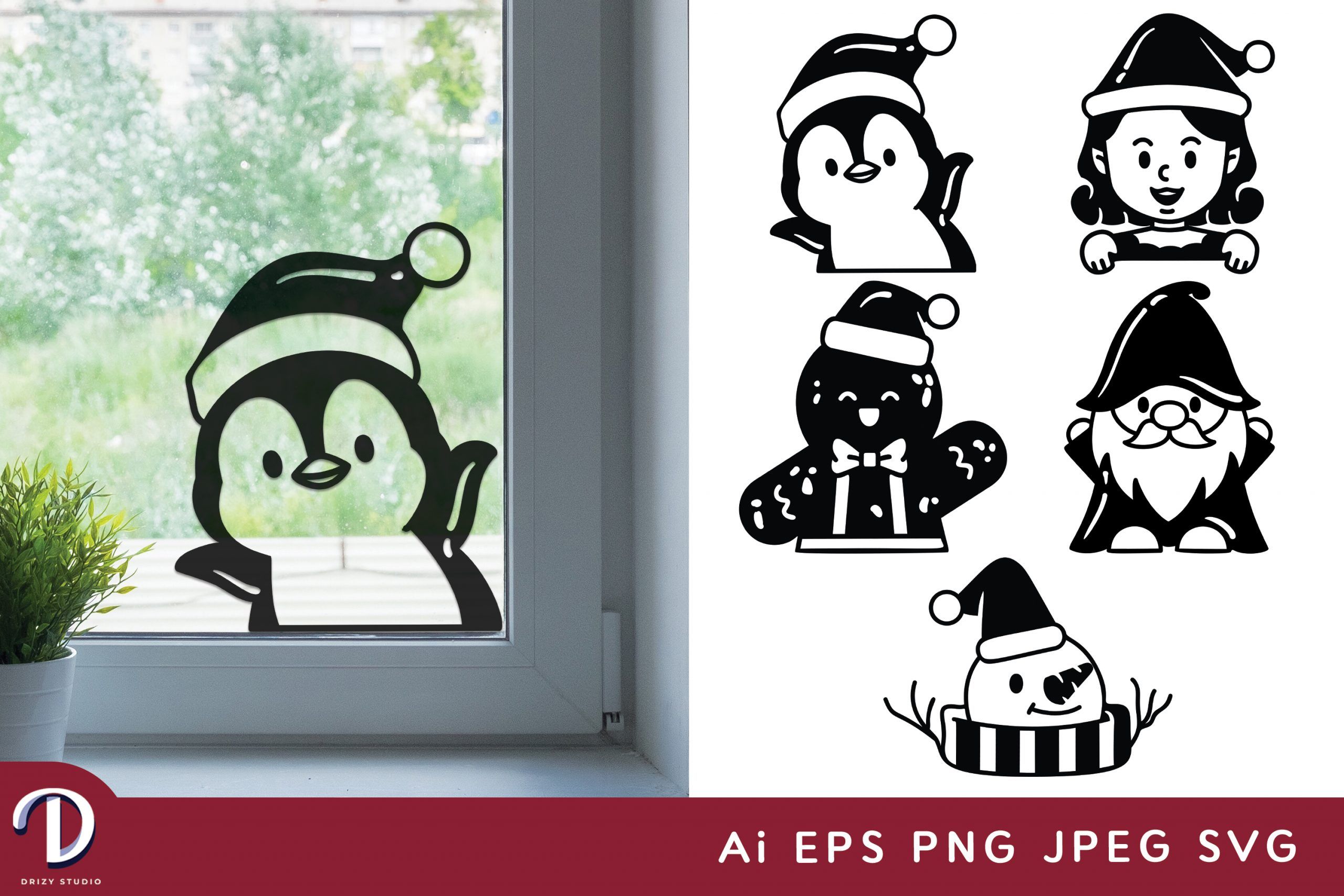 Christmas Character SVG Cut File Bundle - Drizy Studio