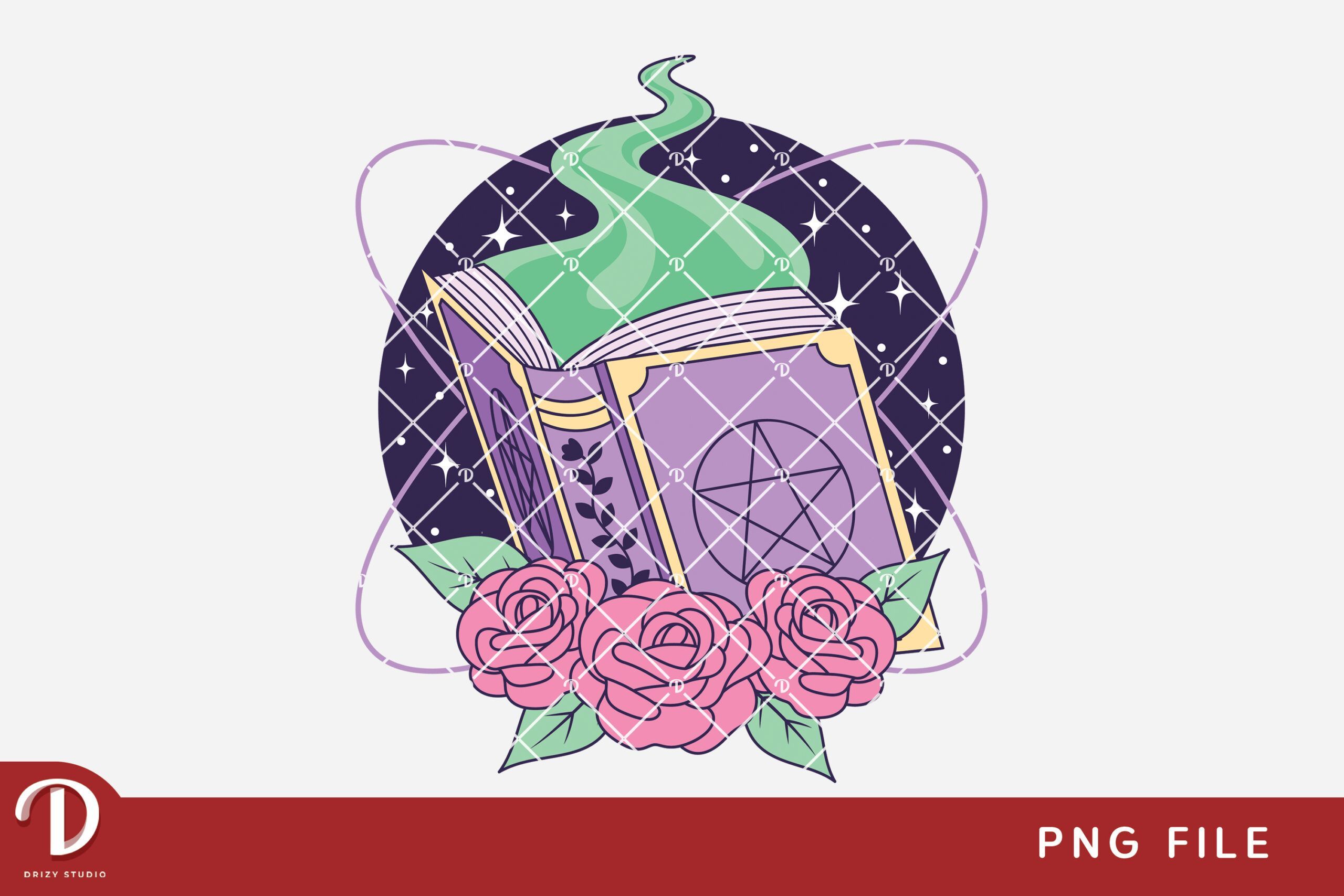 Pastel Halloween Shirt - Witch's Magic Spell Book with Flowers - Drizy ...