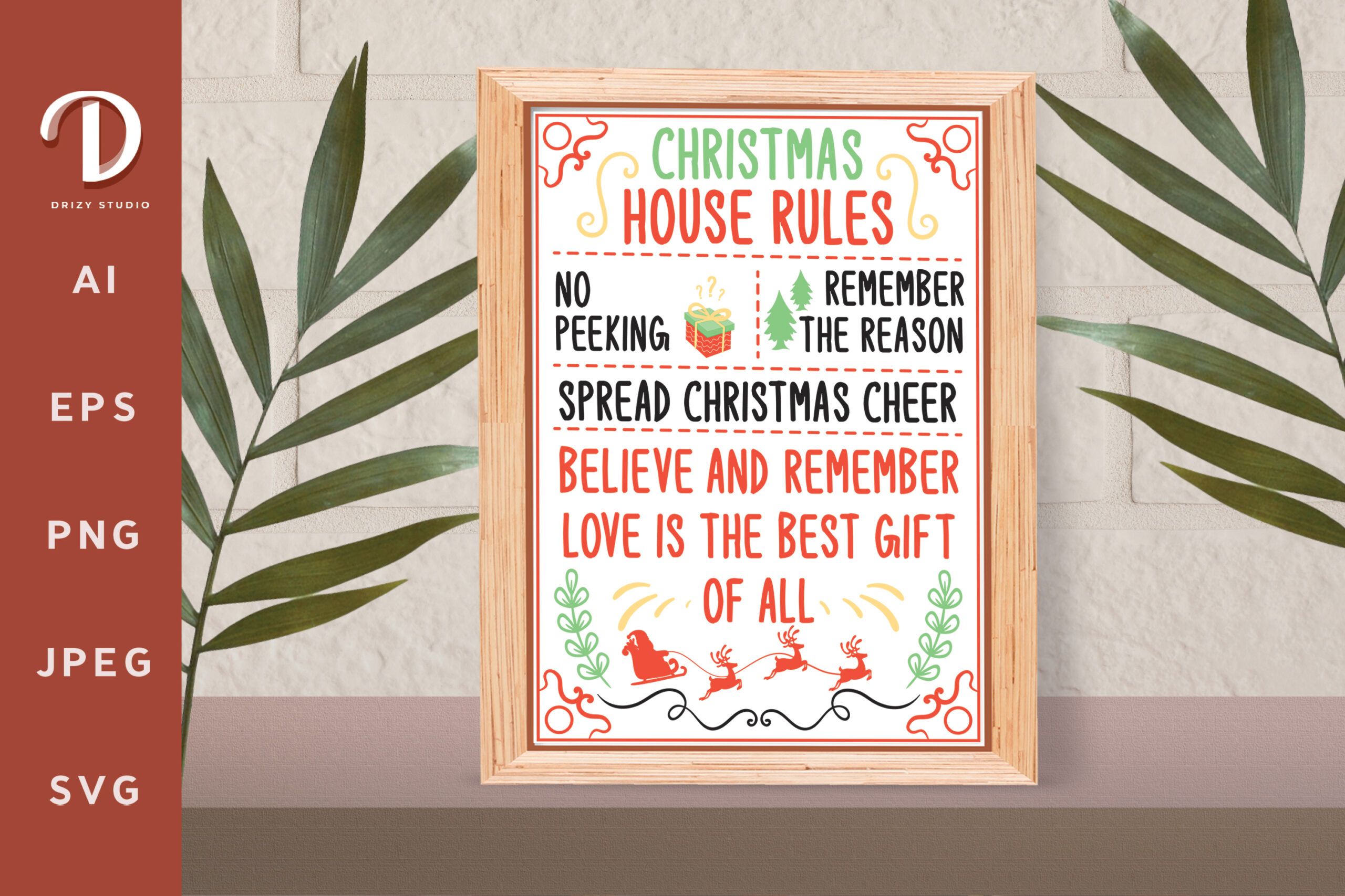 A4 Christmas Rules Printable Wall Decoration with Adorable ...