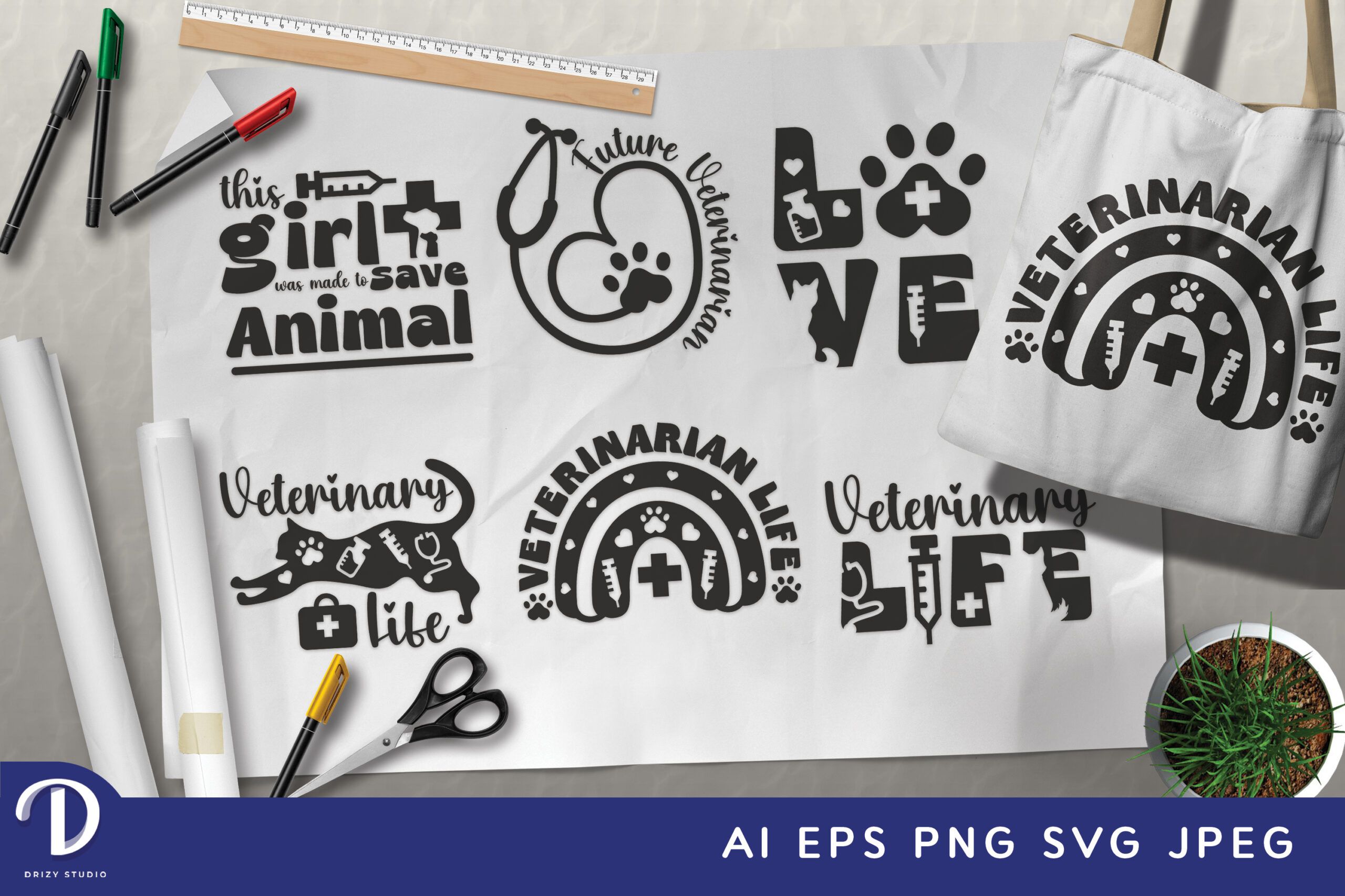 Veterinary Life Quotes SVG Bundle - Vet Life SVG - Drizy Studio