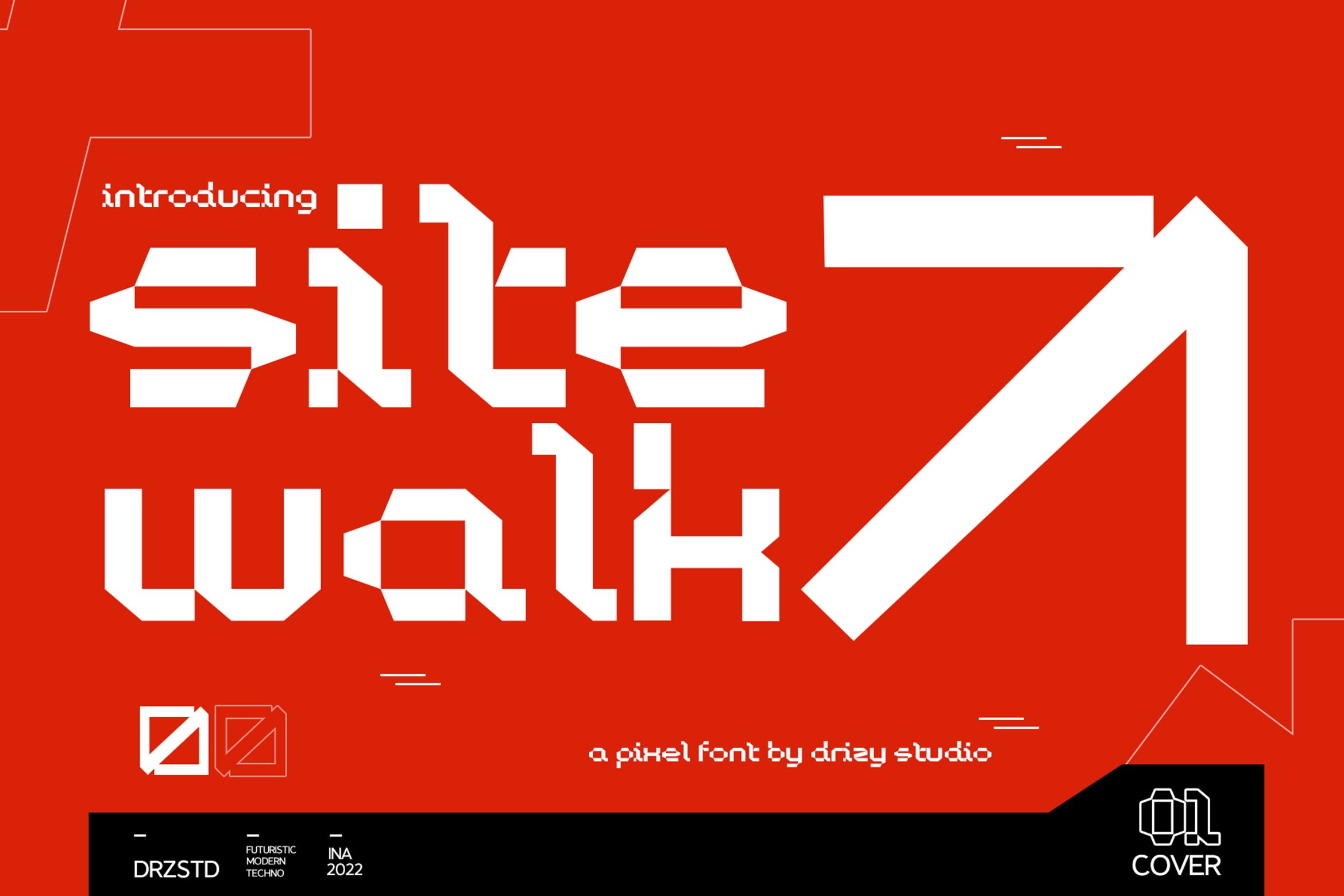 Sitewalk - Futuristic Pixel Font - Drizy Studio