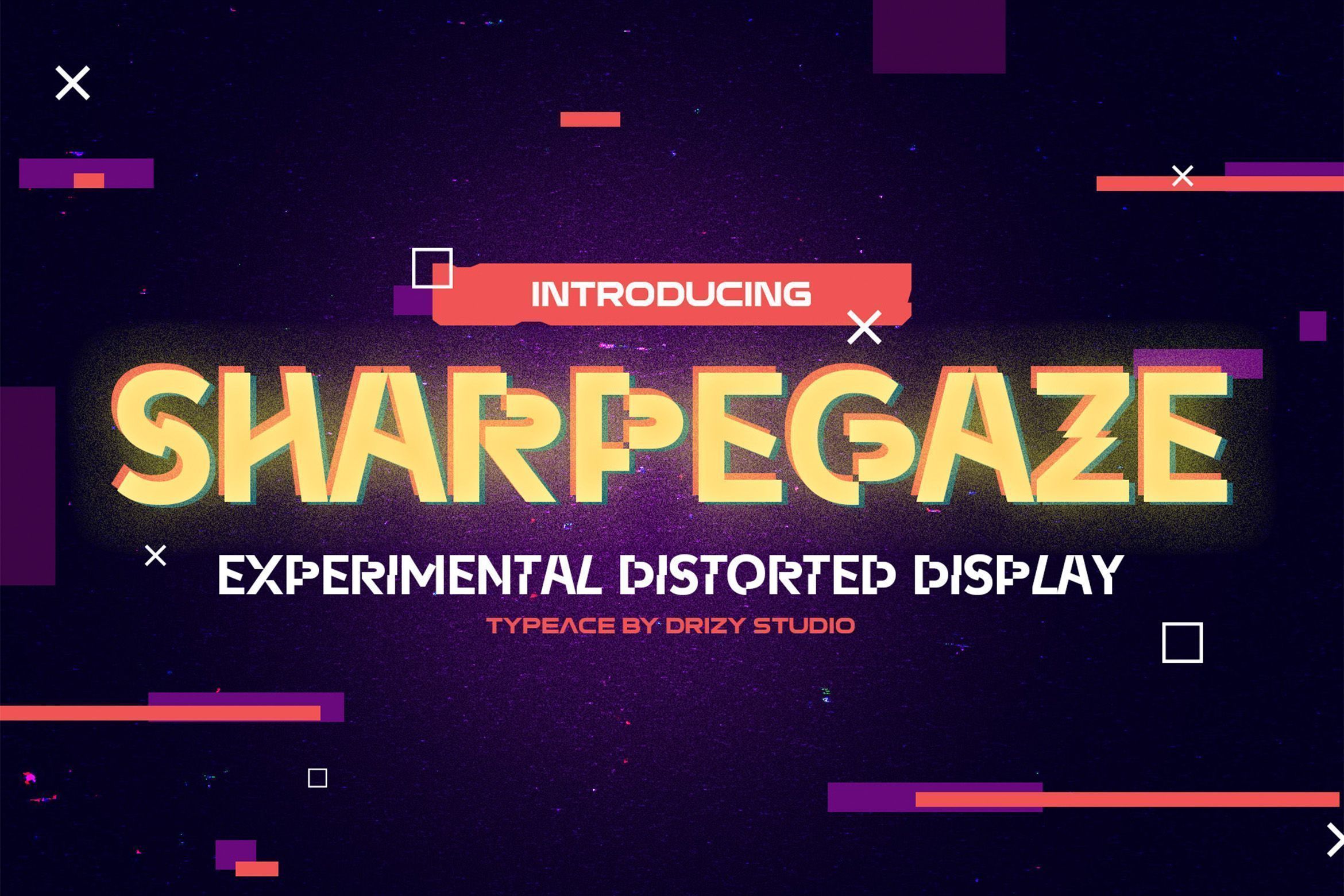 Sharpegaze - Experimental Distorted Font - Drizy Studio
