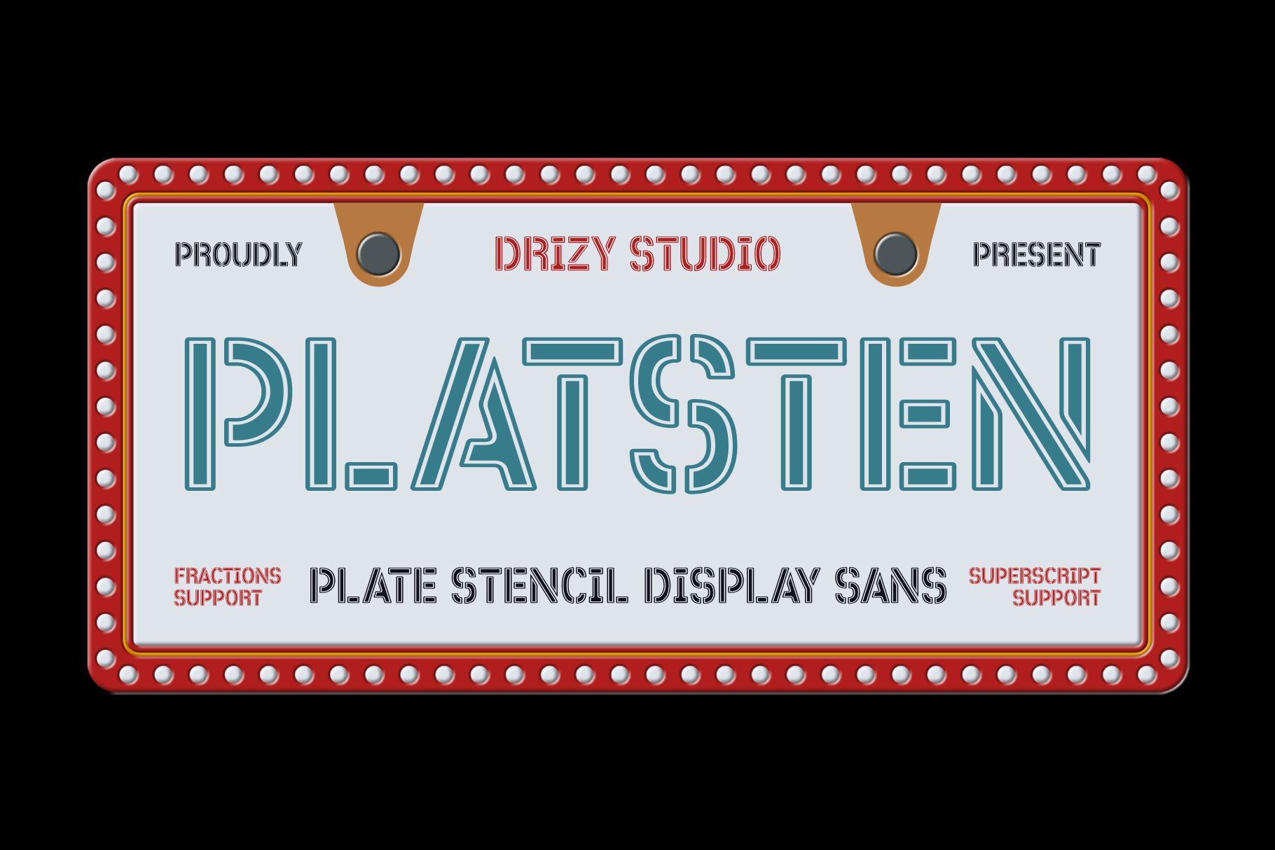 Platsten - Plate Stencil Display Font - Drizy Studio